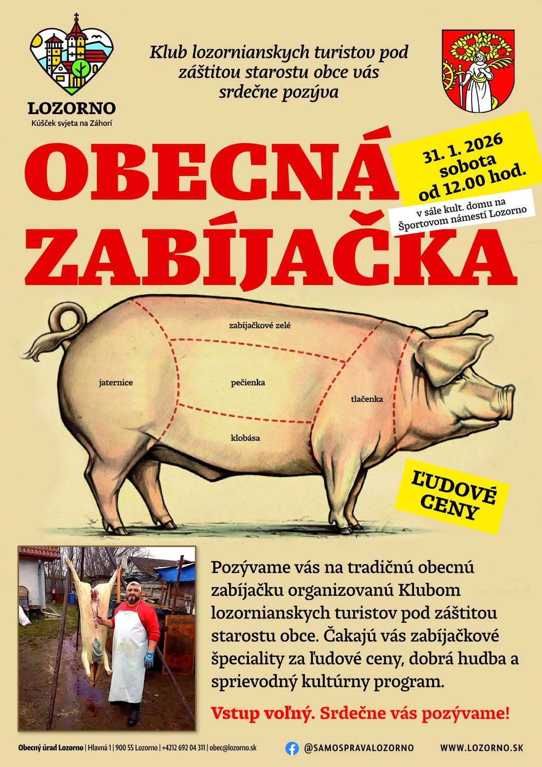 Obecná zabíjačka Lozorno - Región Záhorie - rozmanitá zem